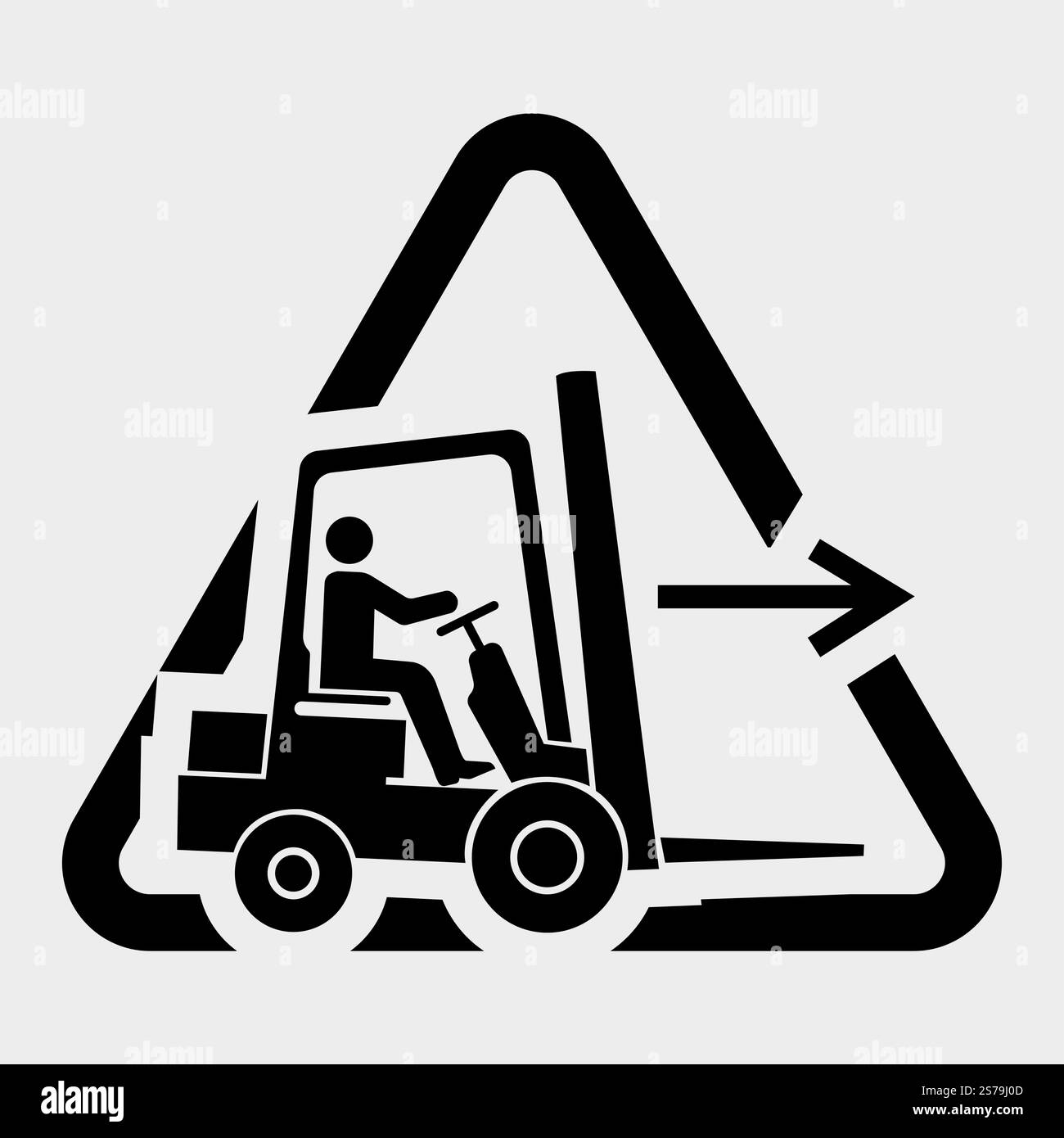 Forklift Point Right Symbol Sign Isolate On White Background,Vector ...