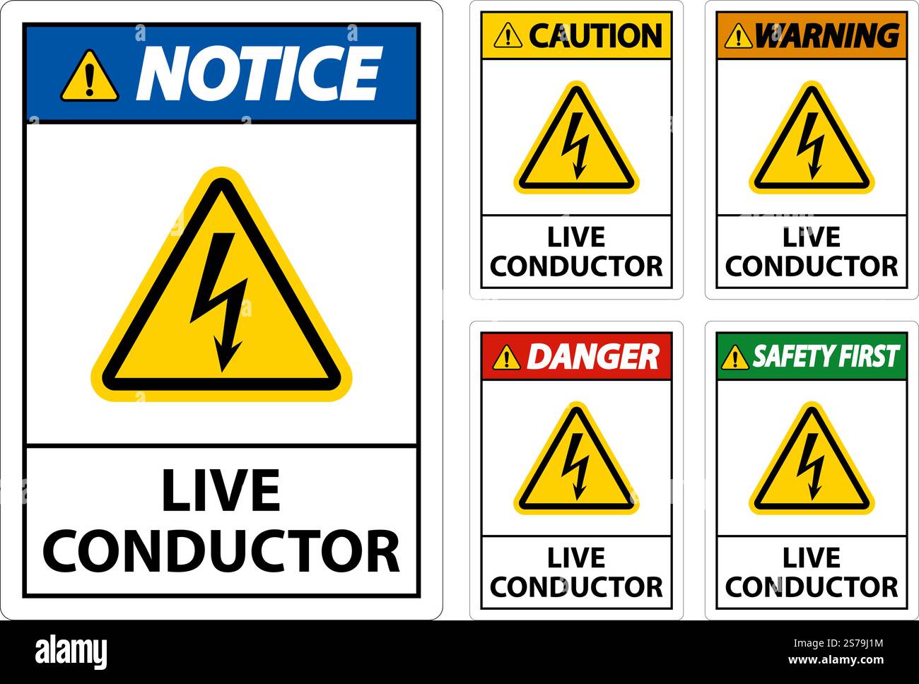 Danger Live Conductor Sign On White Background Stock Vector Image & Art ...