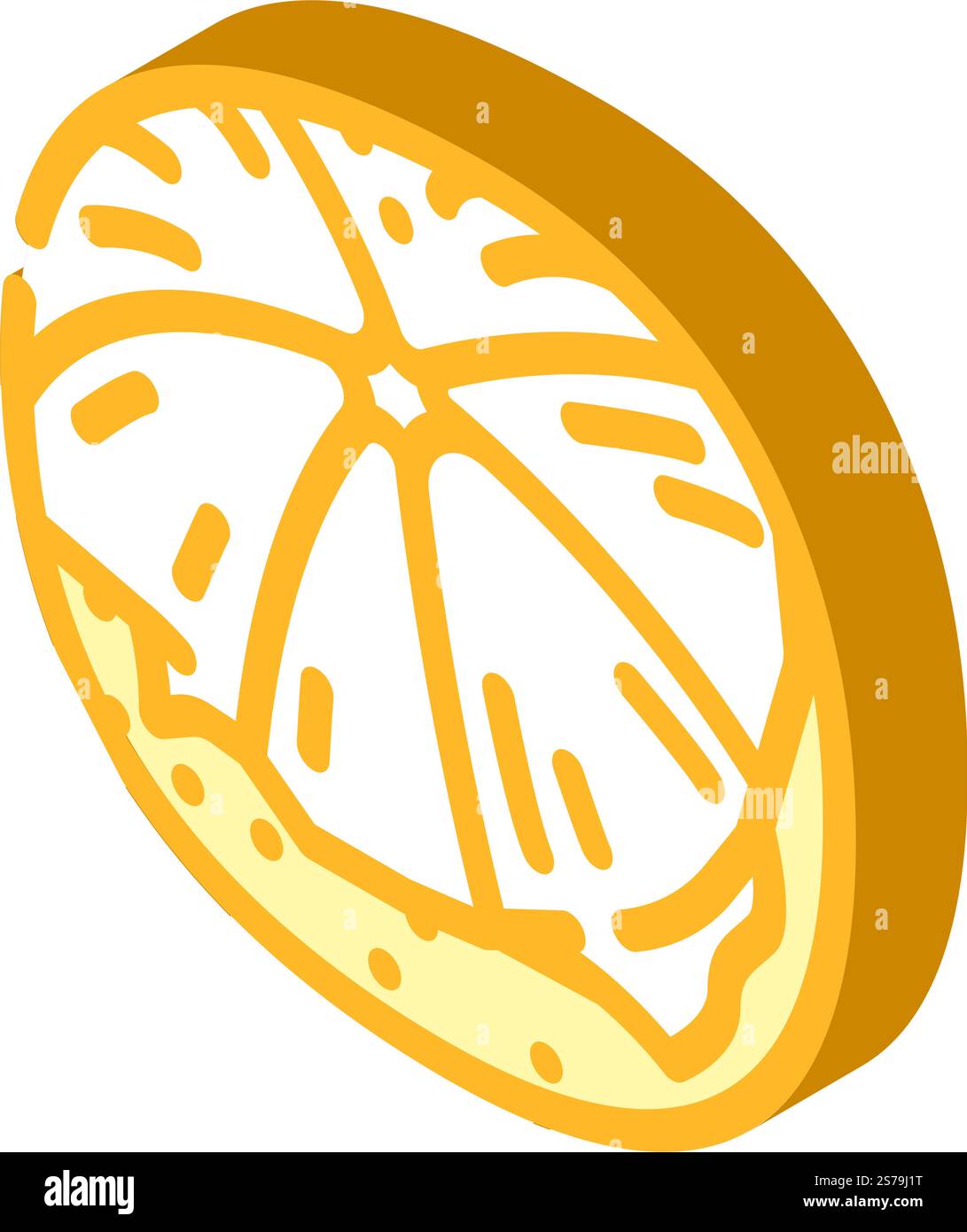 peeled mandarin isometric icon vector. peeled mandarin sign. isolated ...