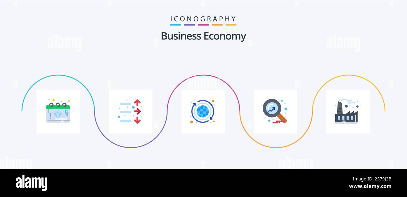 Economy Flat 5 Icon Pack Including economy. study. stock. money. money ...