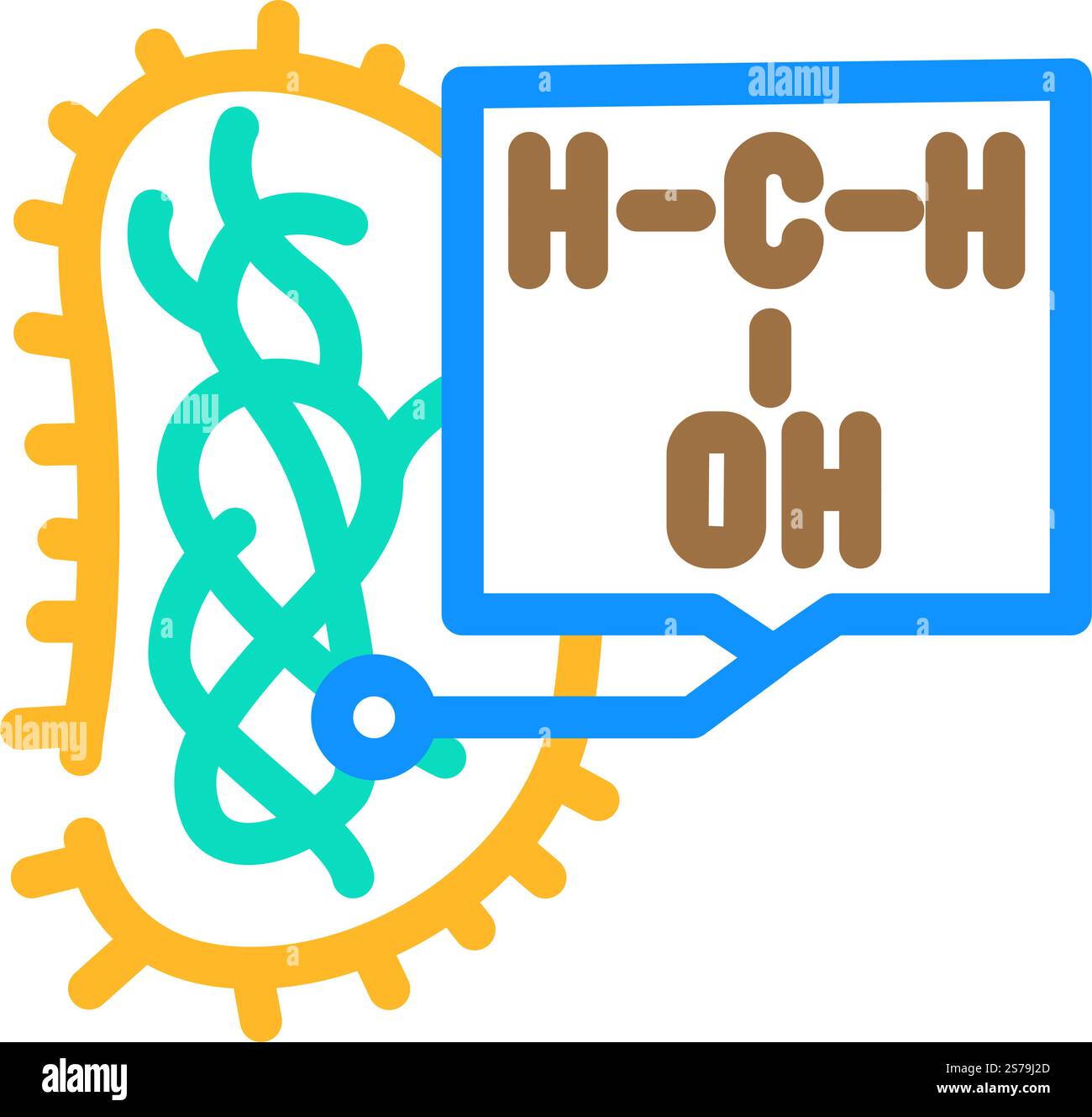 microbiology molecular structure color icon vector. microbiology ...
