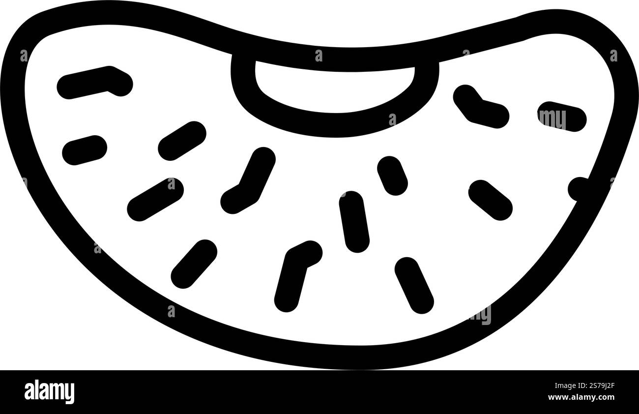 wedge mandarin clementine line icon vector. wedge mandarin clementine ...
