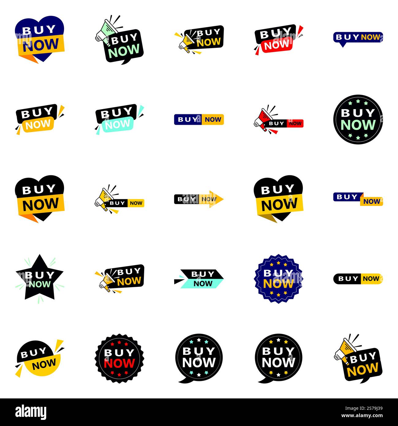 Buy Now 25 Fresh Typographic Elements for a lively buying campaign ...