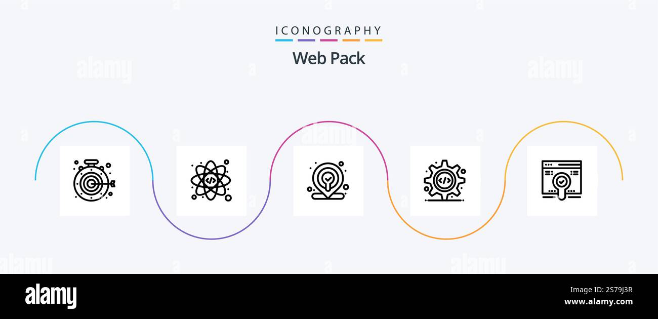 Web Pack Line 5 Icon Pack Including pack. search. location. web. source ...