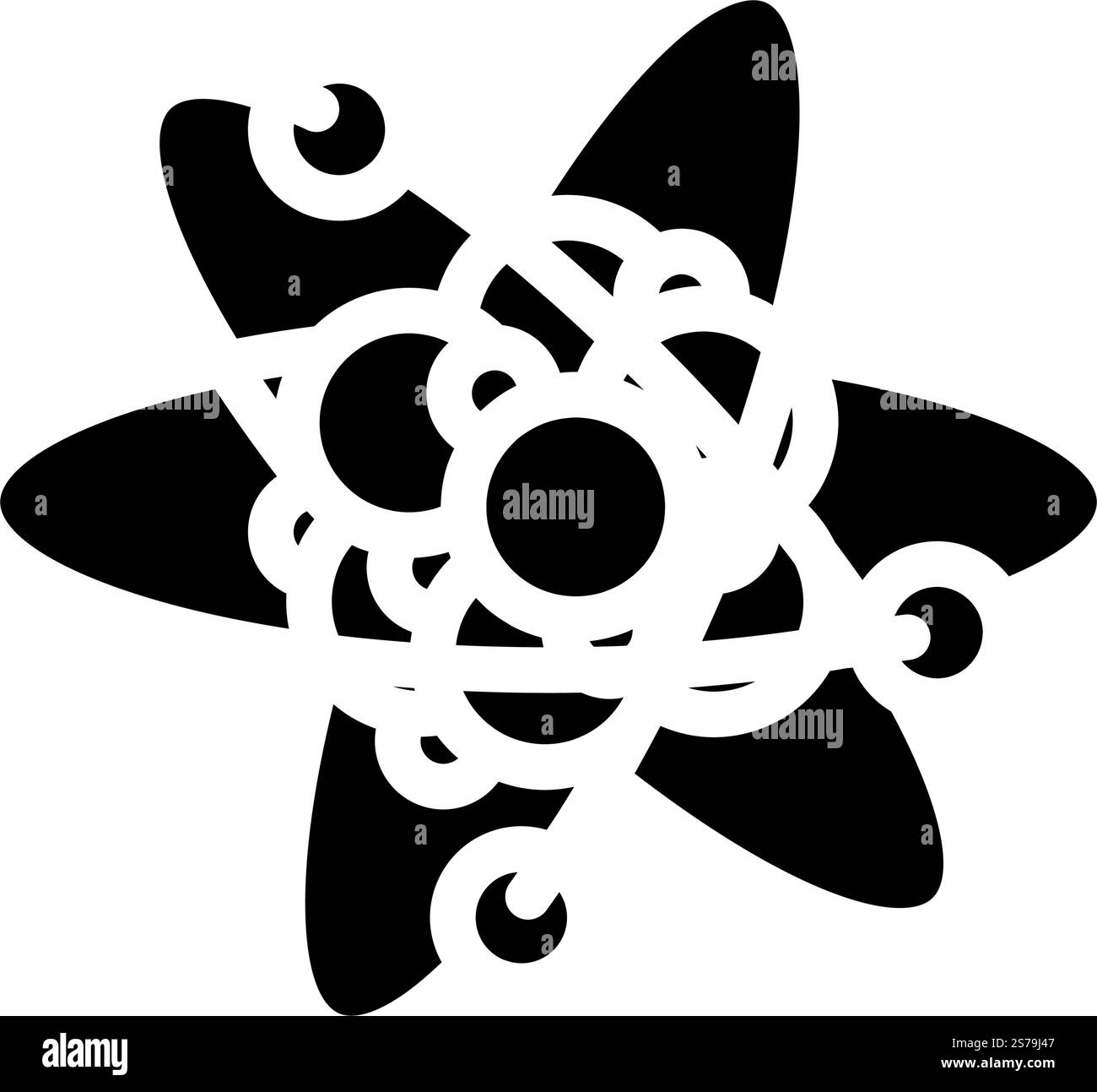 atom molecular structure glyph icon vector. atom molecular structure ...