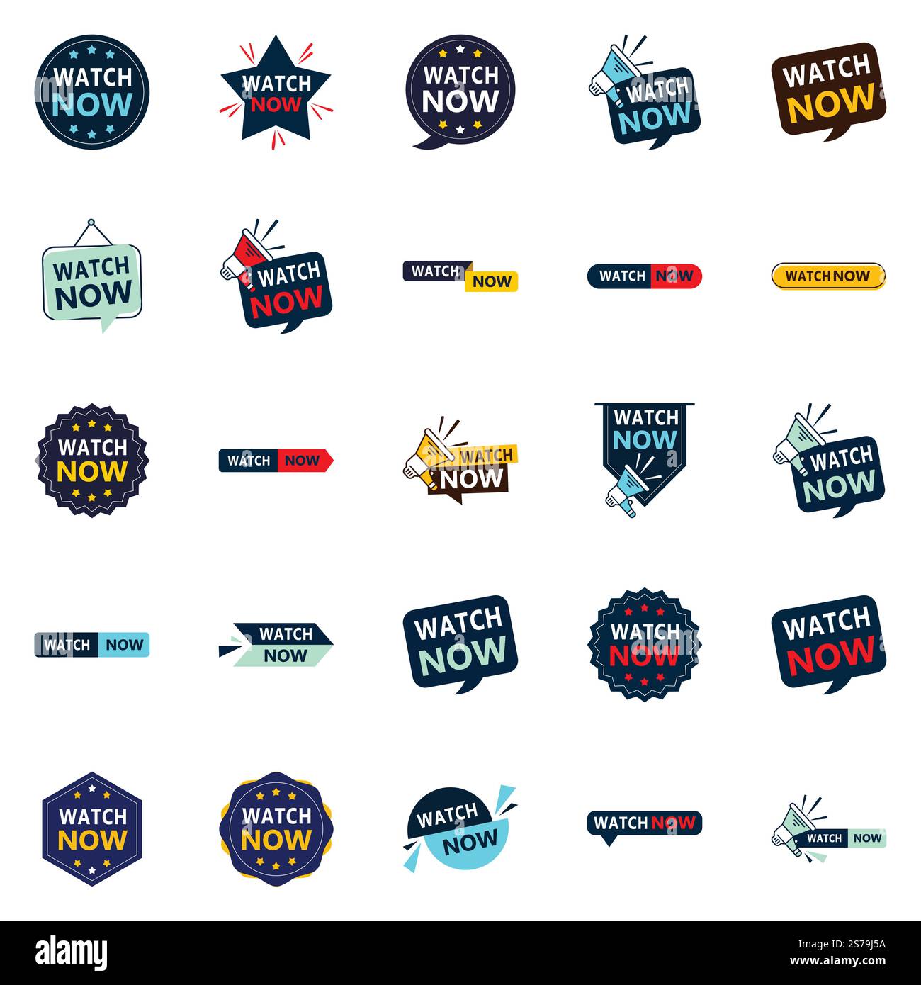 25 Impressive Watch Now Banners to Help You Stand Out Stock Vector ...