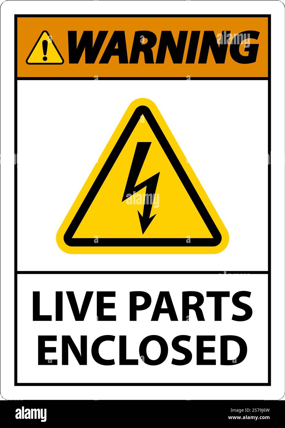 Warning Live Parts Enclosed Sign On White Background Stock Vector Image ...