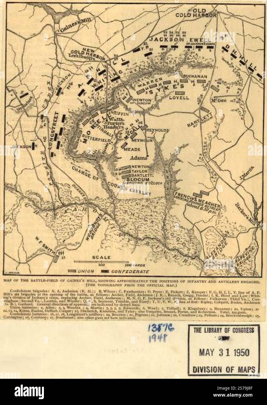 Map of the battle-field of Gaines's Mill, showing approximately the ...