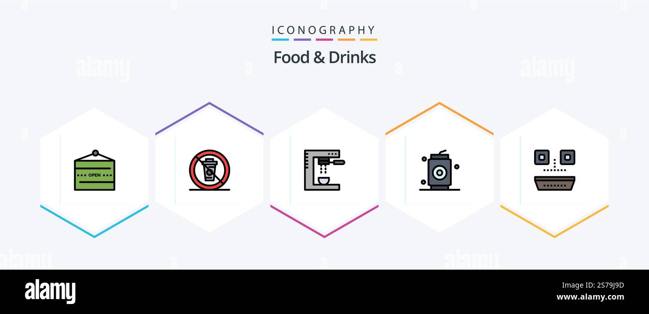 Food and Drinks 25 FilledLine icon pack including drinks. beer. no ...