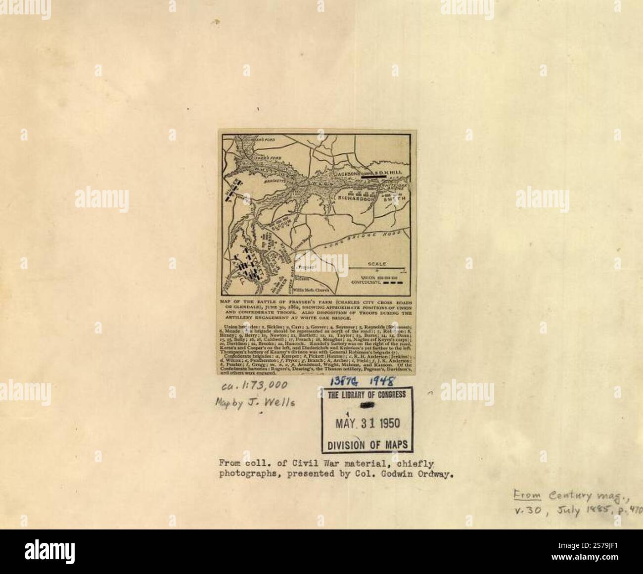 Map of the battle of Frayser's Farm (Charles City cross roads or ...