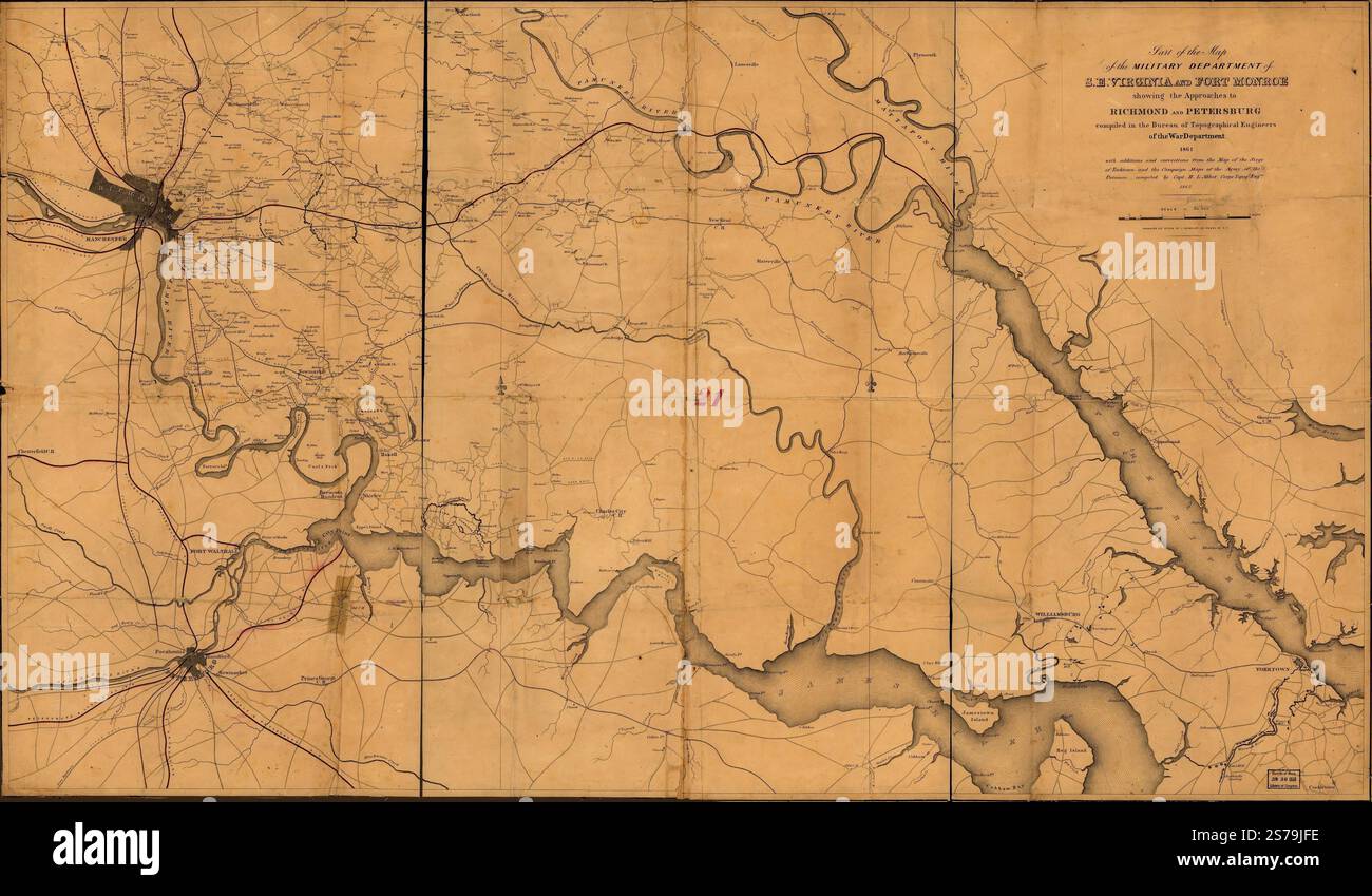 Part of the map of the military department of S.E. Virginia and Fort Monroe, showing the ...