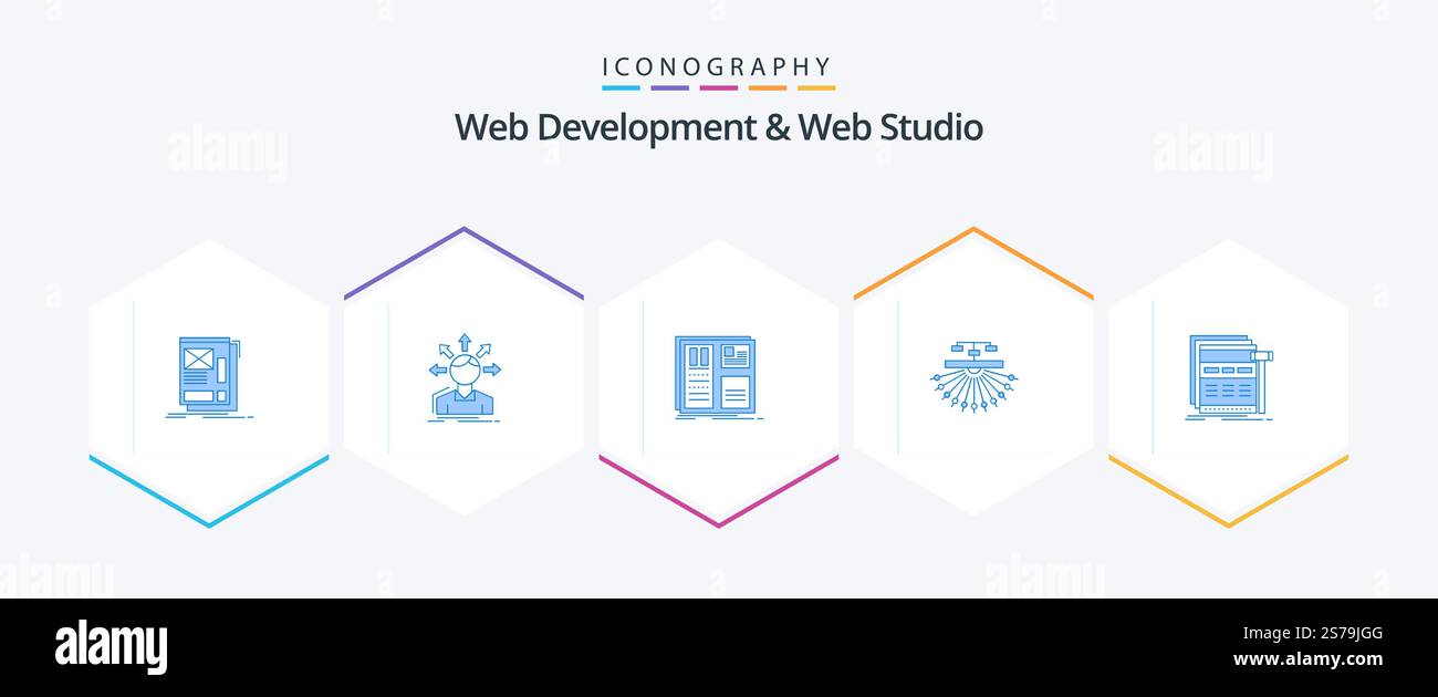 Web Development And Web Studio 25 Blue icon pack including site. optimization. structure. ui ...