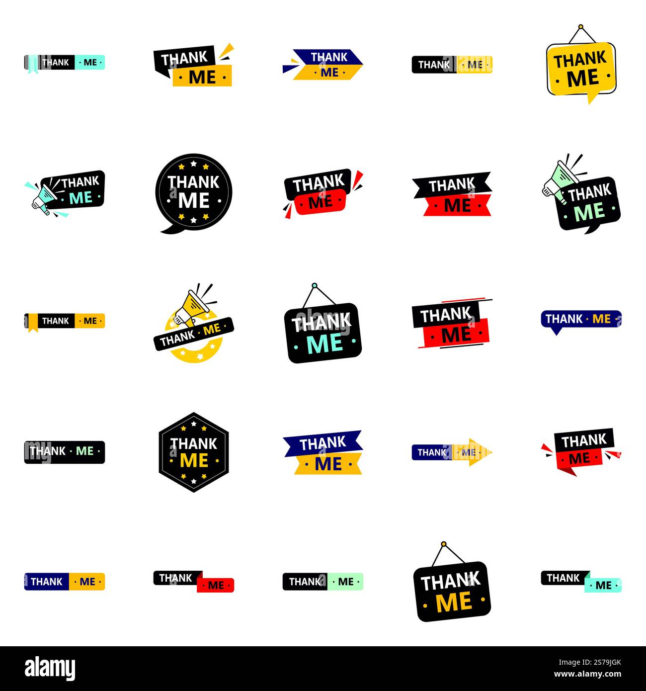 25 Dynamic Thank Me Banners to Show Your Appreciation Stock Vector ...