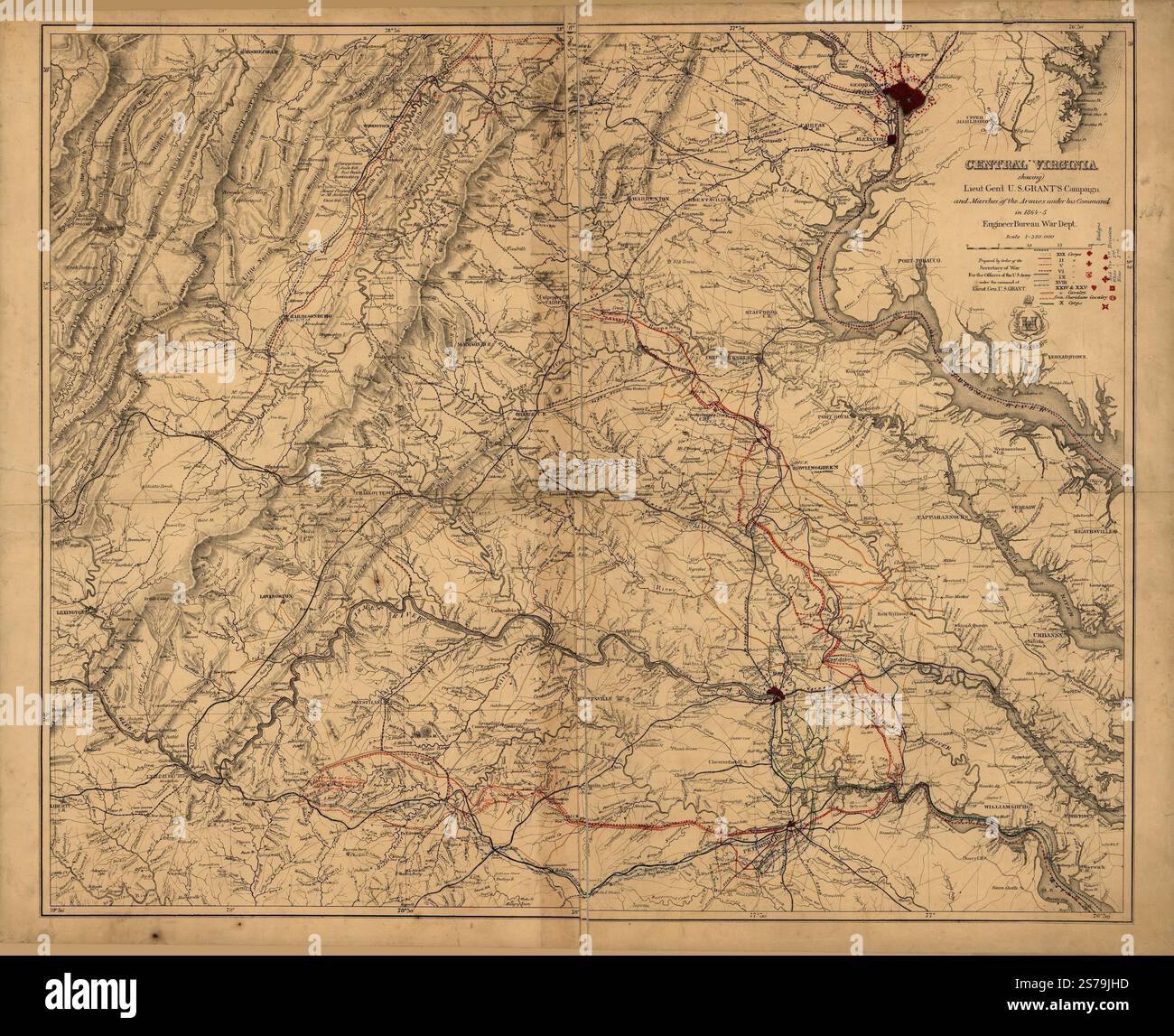 Central Virginia showing Lieut. Gen'l. U.S. Grant's Campaign and ...