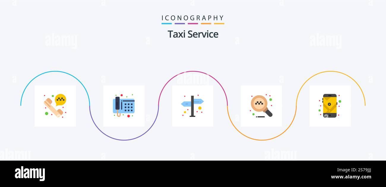 Taxi Service Flat 5 Icon Pack Including . route. sign. navigation. gps ...