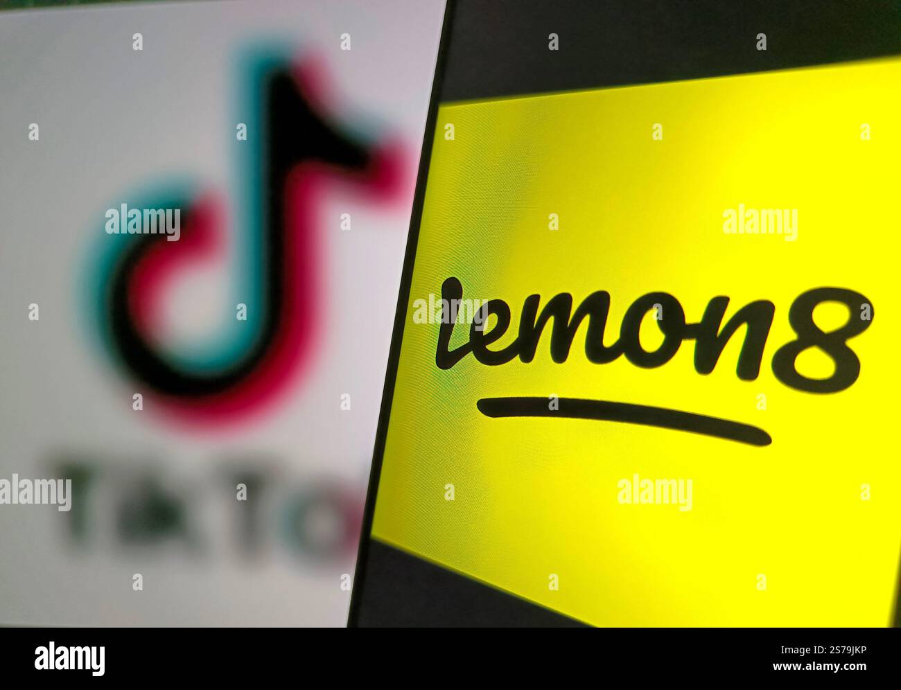Suqian, China. 19th Jan, 2025. SUQIAN, CHINA - JANUARY 19, 2025 - The Logo of Lemon8 and TikTok ...
