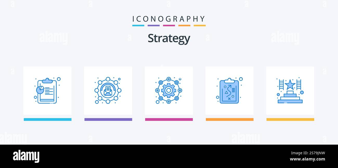 Strategy Blue 5 Icon Pack Including . success. configuration. climb ...