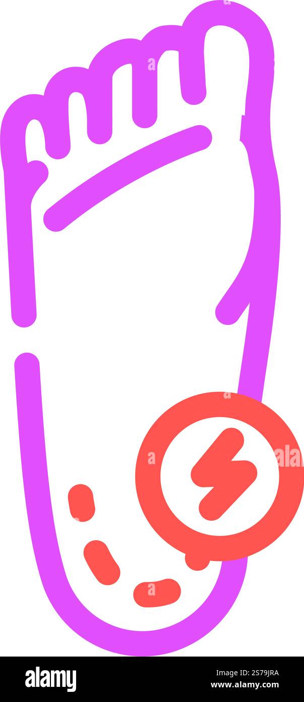 heel pain body ache color icon vector. heel pain body ache sign ...