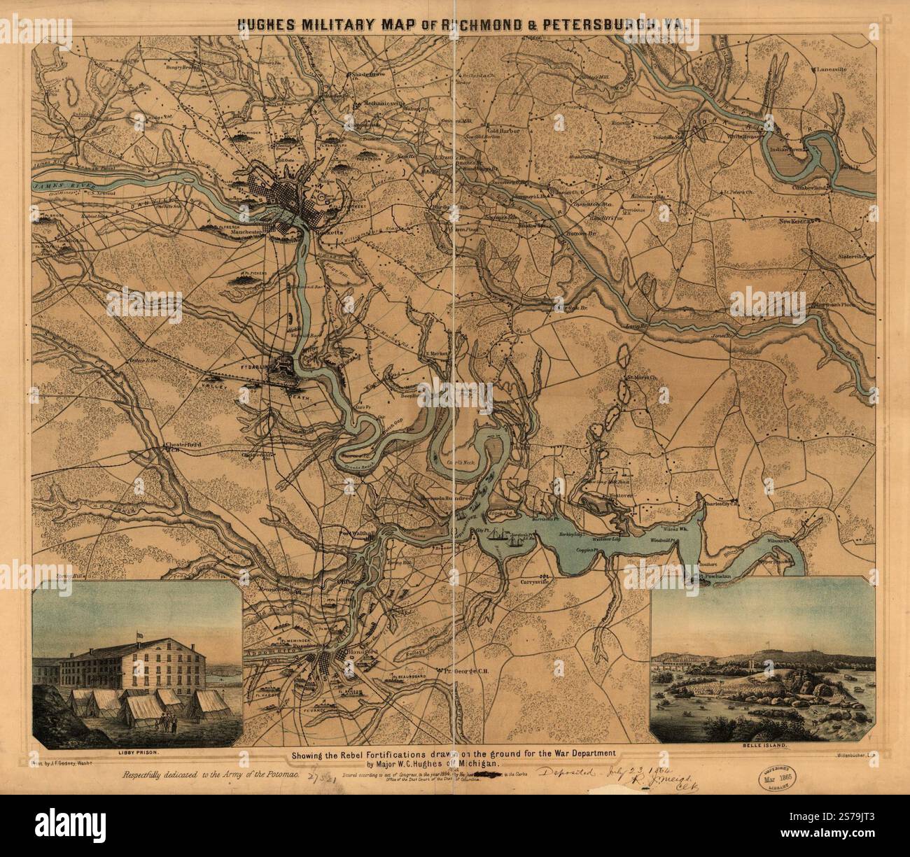 Hughes military map of Richmond & Petersburgh [sic], Va. Showing the ...