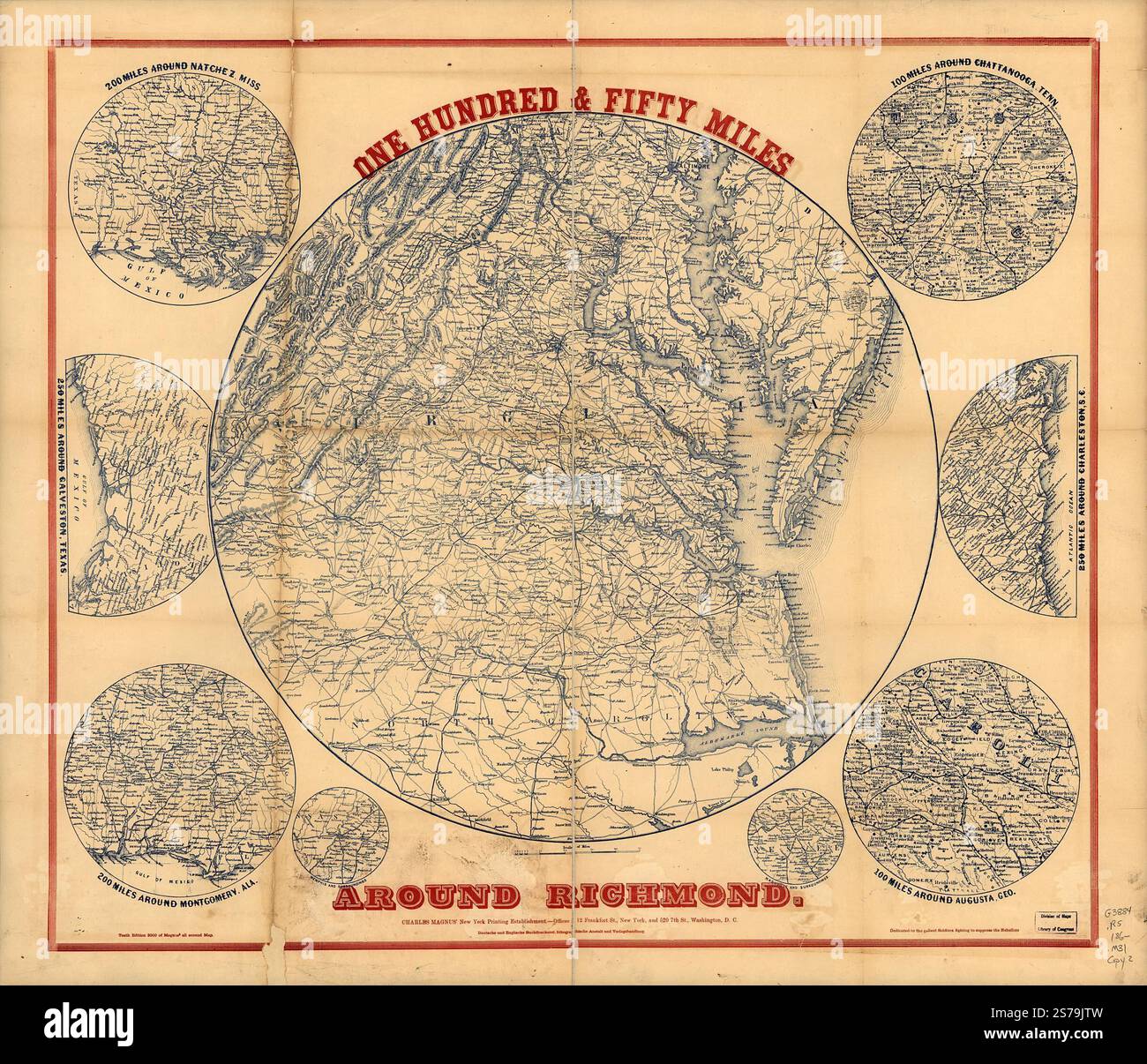 One hundred & fifty miles around Richmond. 10th ed. 1860 by Magnus ...