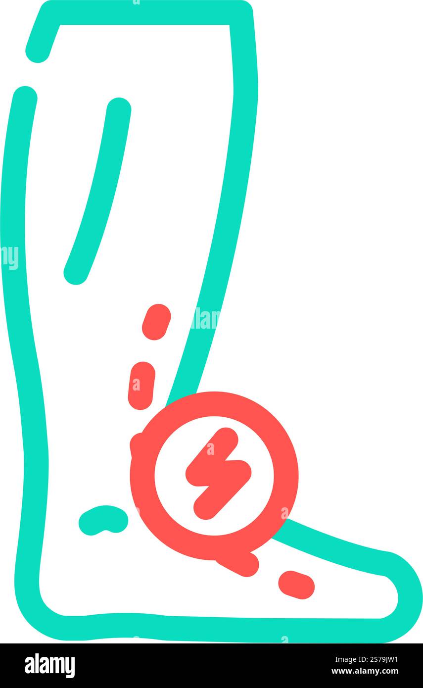 ankle pain body ache color icon vector. ankle pain body ache sign ...