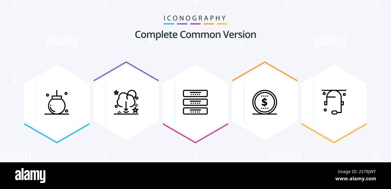 Complete Common Version 25 Line icon pack including communication ...