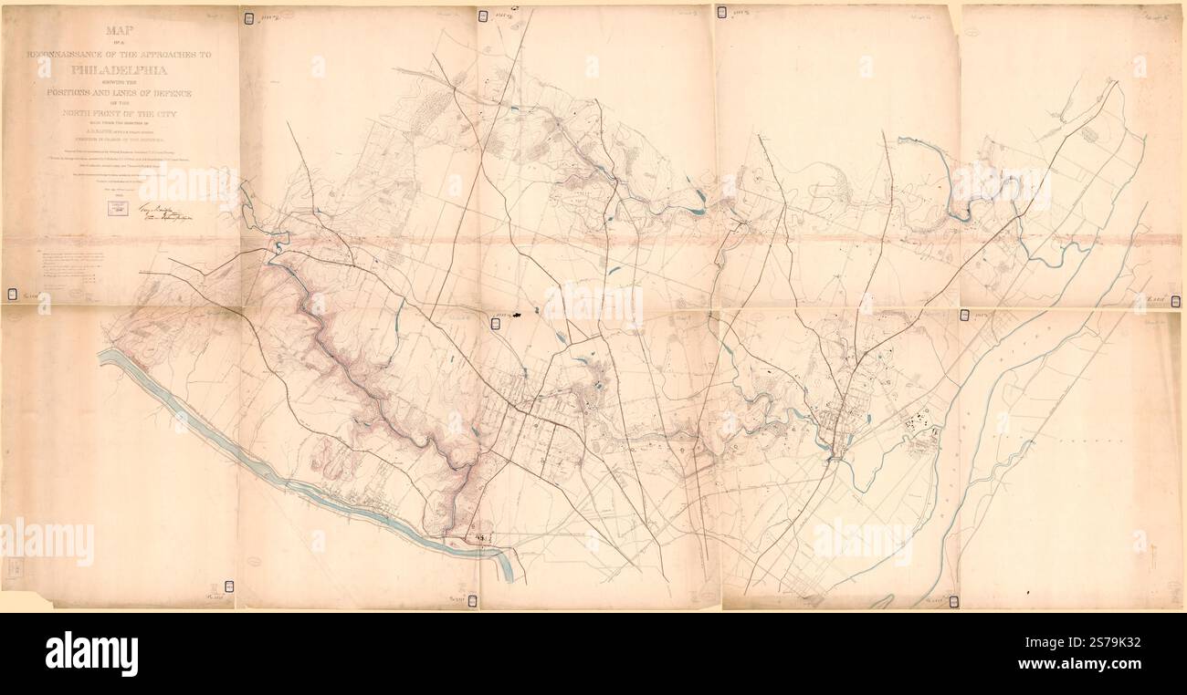 Map of a reconnaissance of the approaches to Philadelphia showing the ...