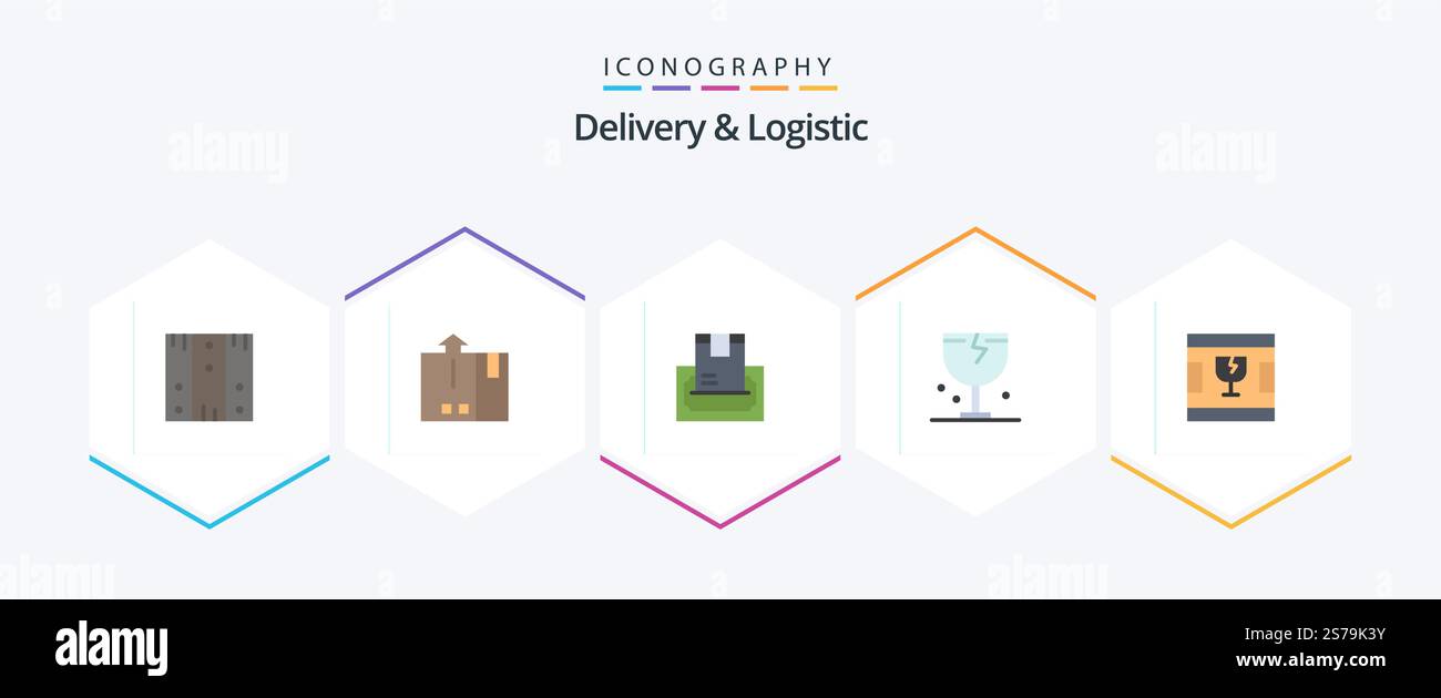 Delivery And Logistic 25 Flat icon pack including fragile. caution ...