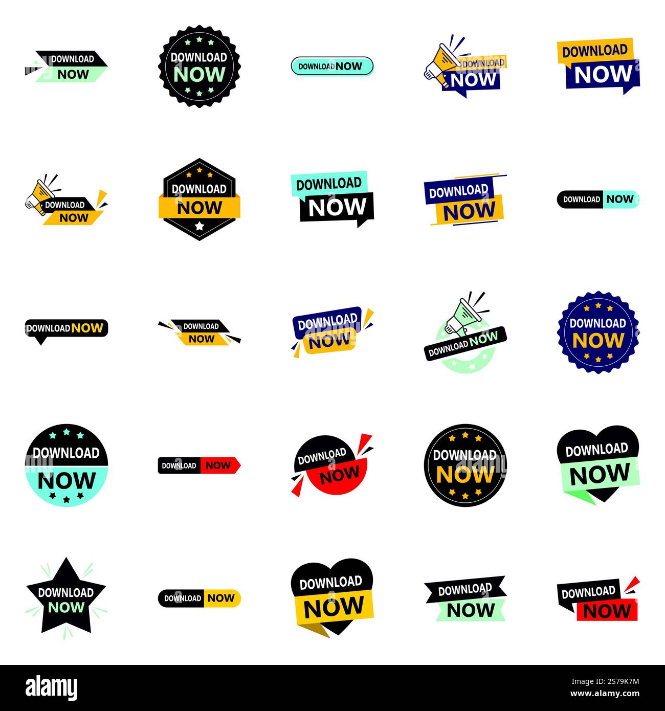 25 Creative Download Now Banners for Your Business Stock Vector Image ...