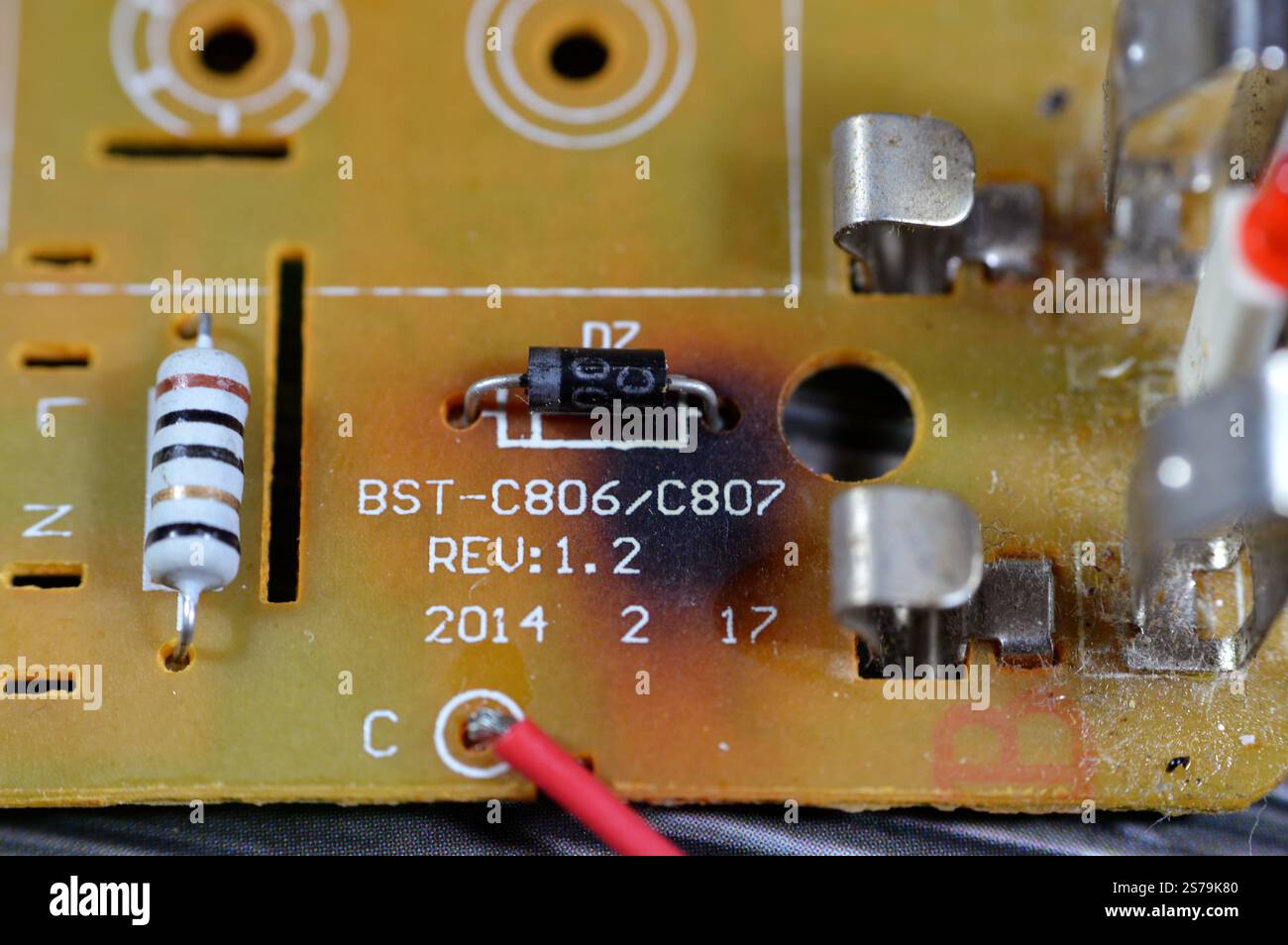 Cairo, Egypt, January 7 2025: Electronic board that was burnt due to ...