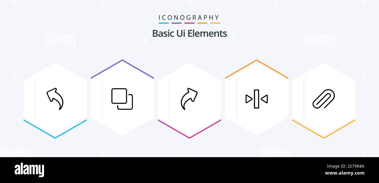 Basic Ui Elements 25 Line icon pack including metal. media. arrow. back ...