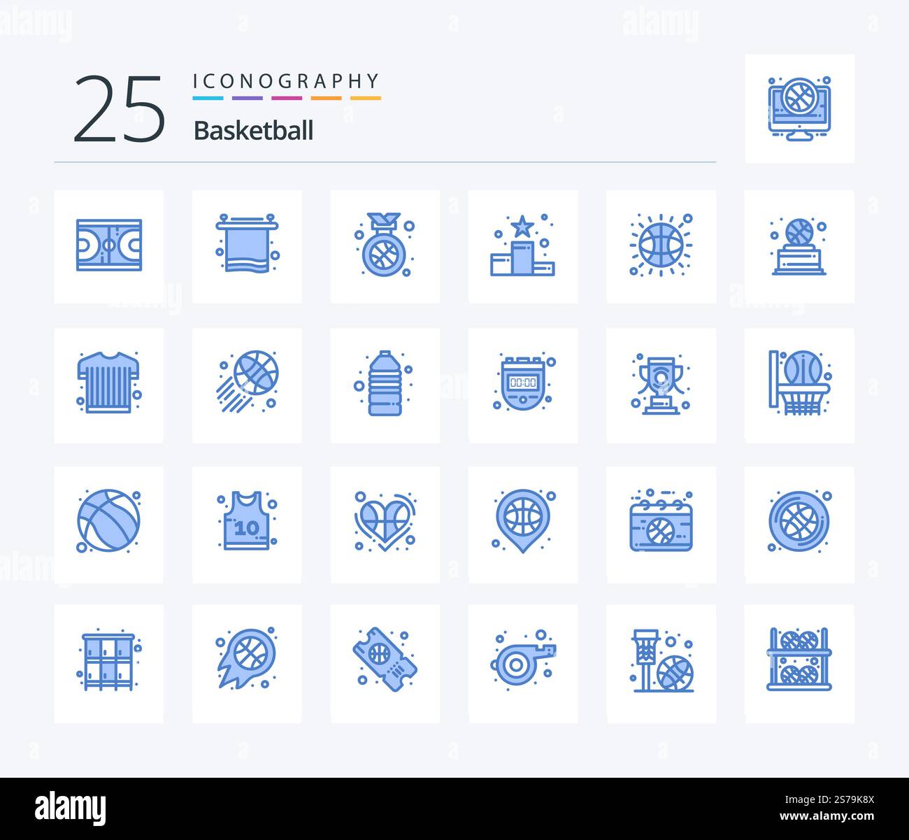 Basketball 25 Blue Color icon pack including star. position star. break ...