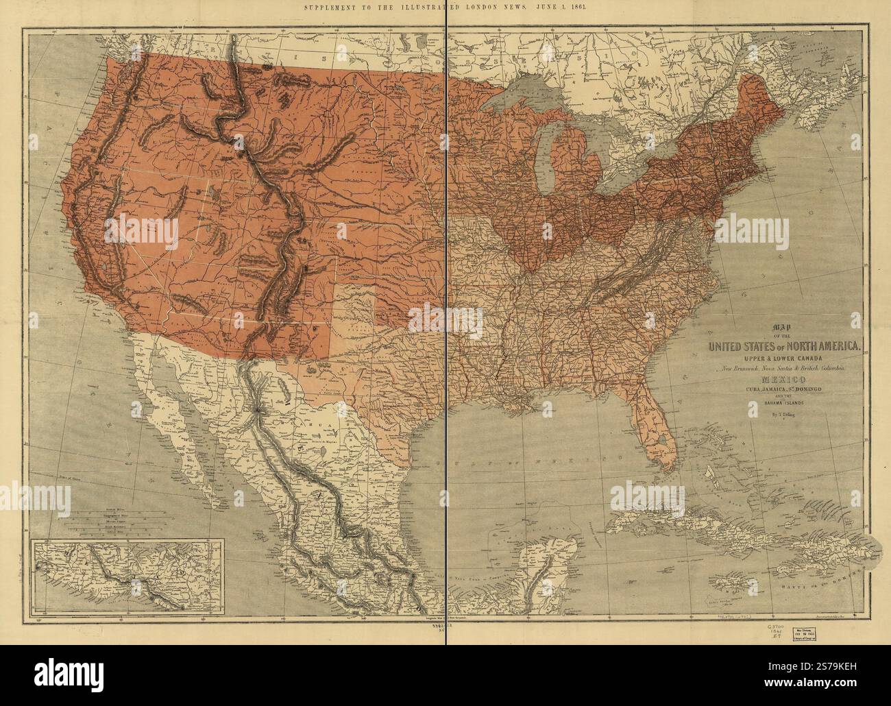 Map of the United States of North America, Upper & Lower Canada, New ...