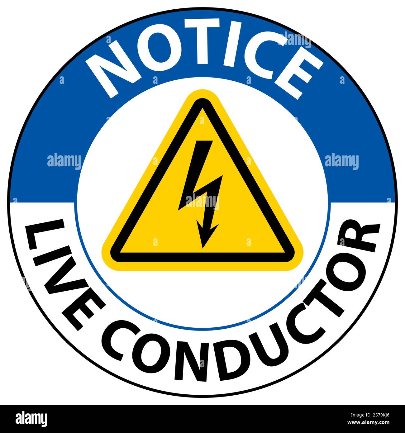 Notice Live Conductor Sign On White Background Stock Vector Image & Art ...