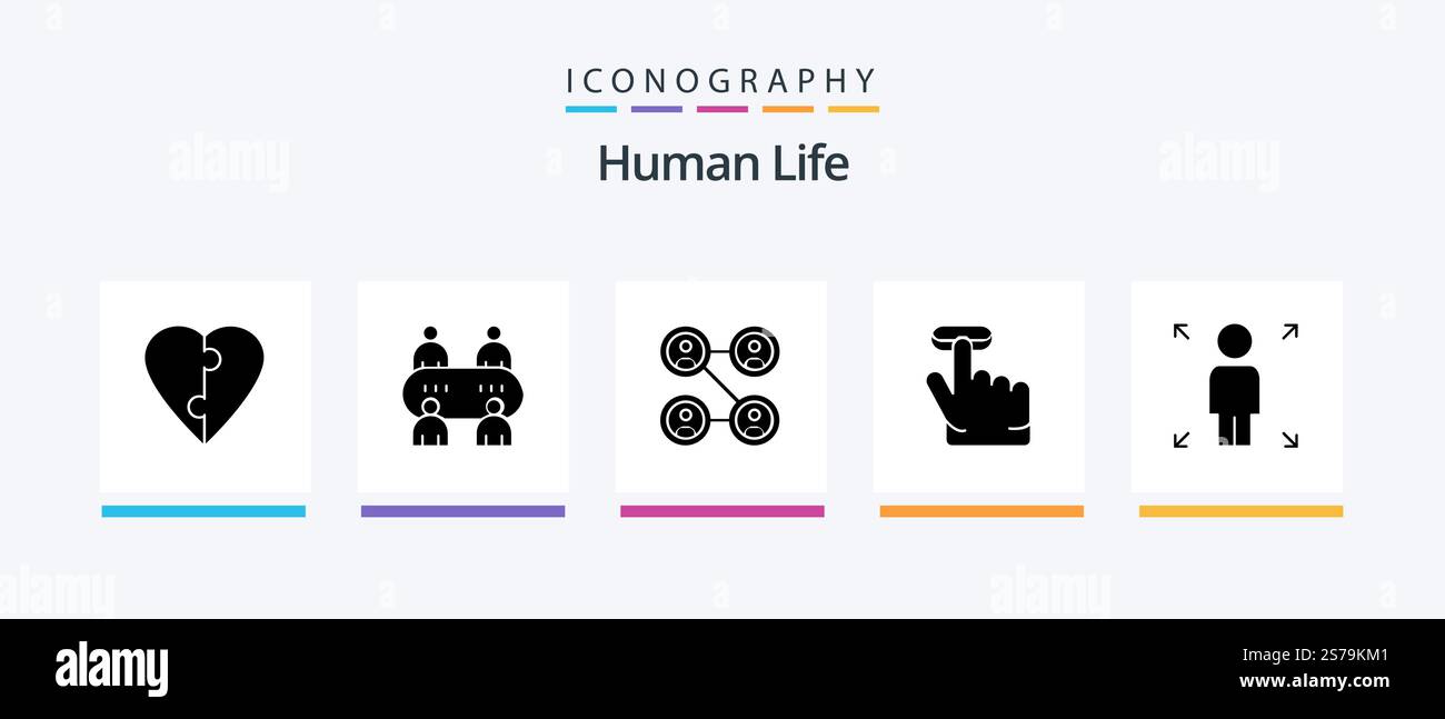 Human Glyph 5 Icon Pack Including . social. person. growth. Creative ...