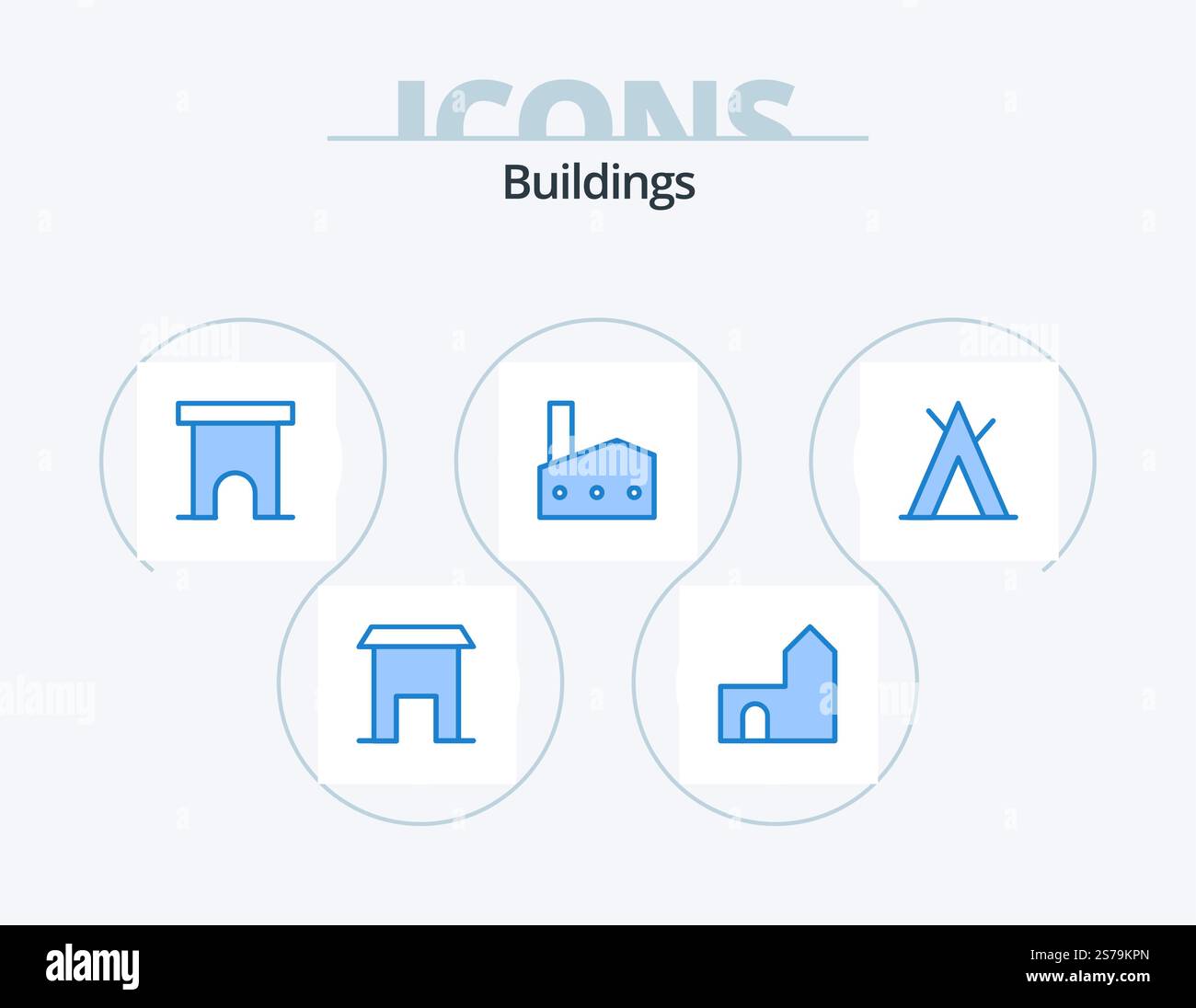 Buildings Blue Icon Pack 5 Icon Design. industry. factory chimney ...