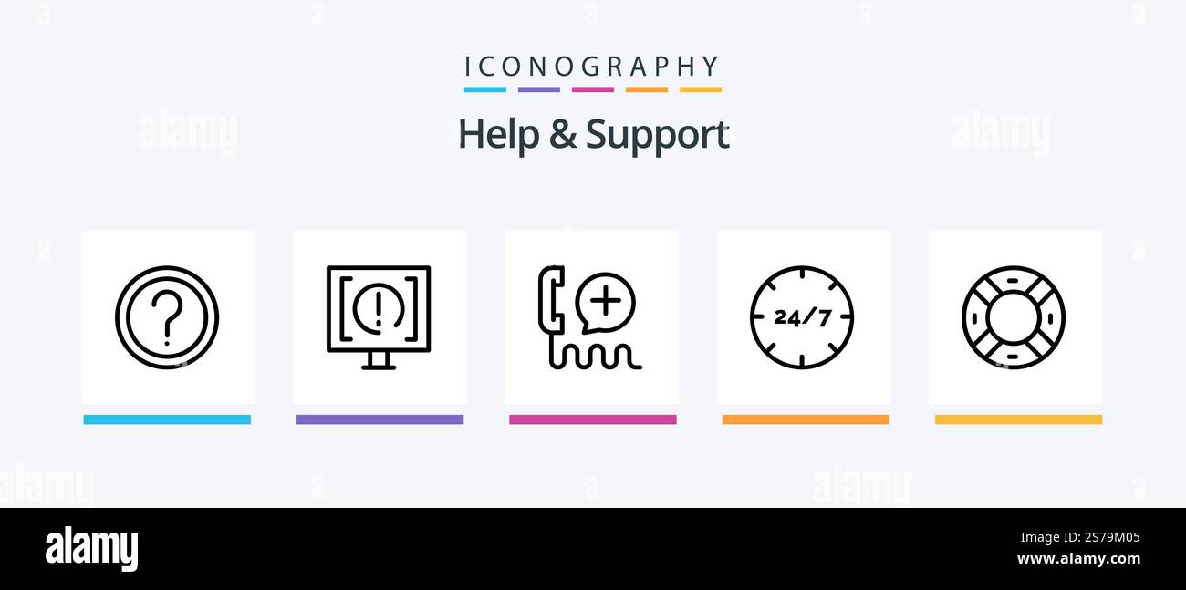 Help And Support Line 5 Icon Pack Including information. help. service ...