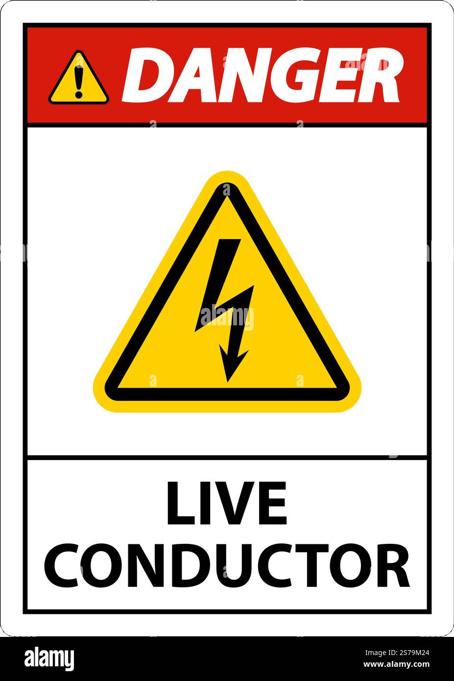 Danger Live Conductor Sign On White Background Stock Vector Image & Art ...
