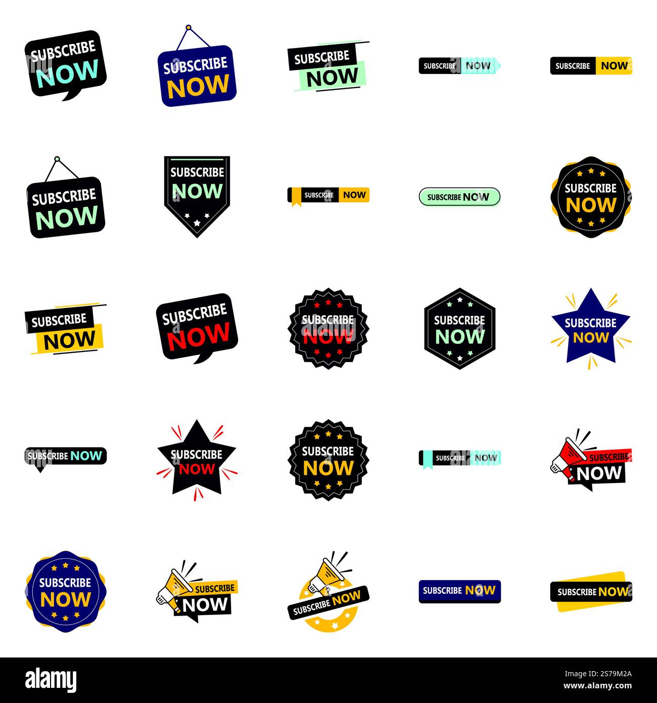 Subscribe Now 25 Vector Banners for Memorable Graphic Design Stock ...