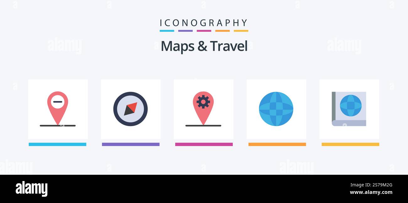 Maps and Travel Flat 5 Icon Pack Including . world.. Creative Icons ...