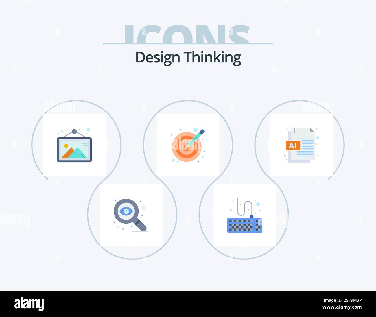 Design Thinking Flat Icon Pack 5 Icon Design. file. ai. image. vectors ...
