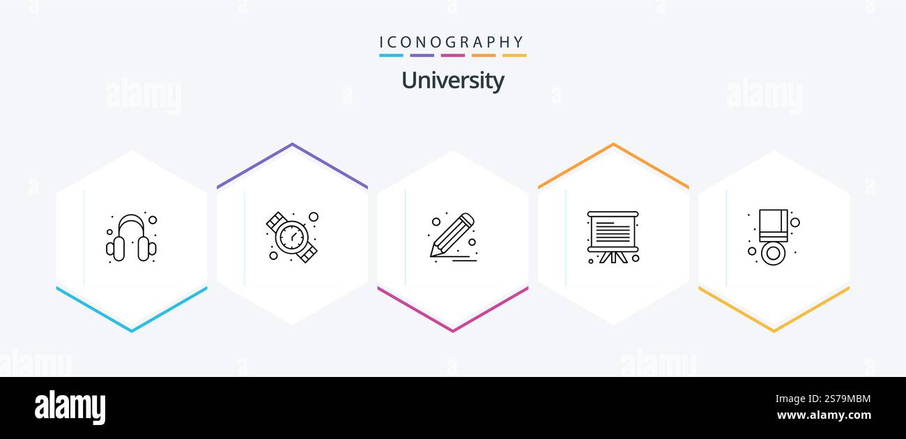 University 25 Line icon pack including awards. study. draw. education ...