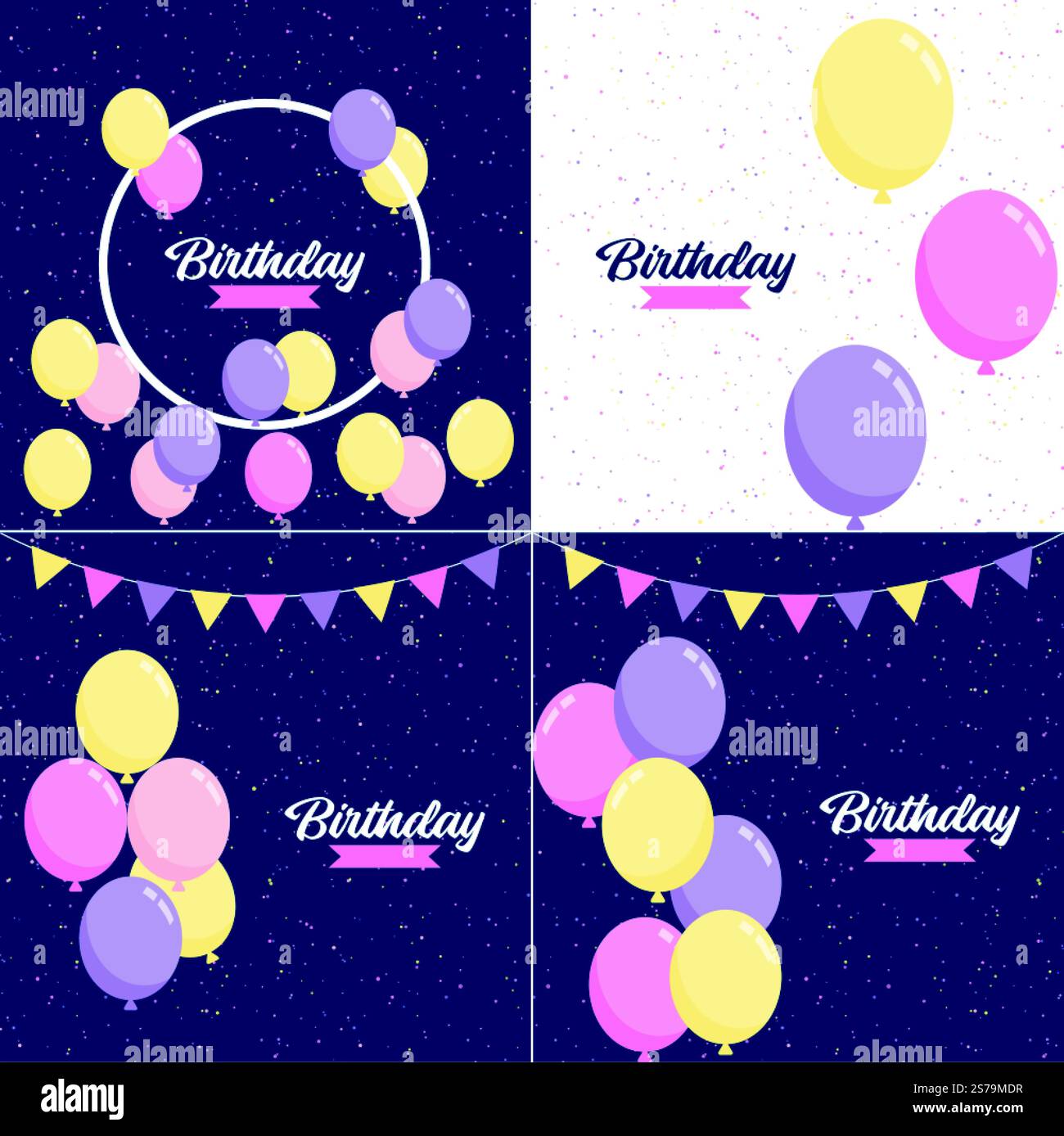 Happy Birthday text with a chalkboard-style background and hand-drawn ...