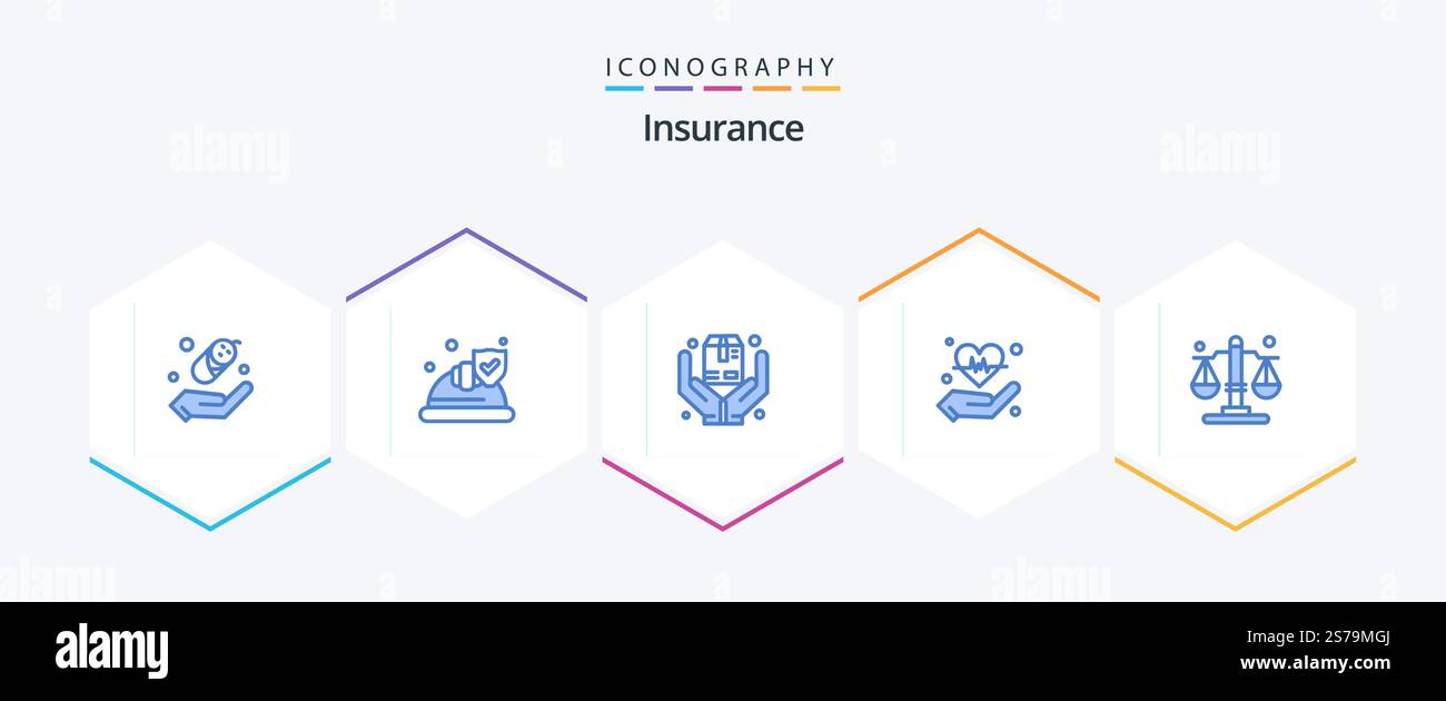 Insurance 25 Blue icon pack including law. balance. insurance. heart ...