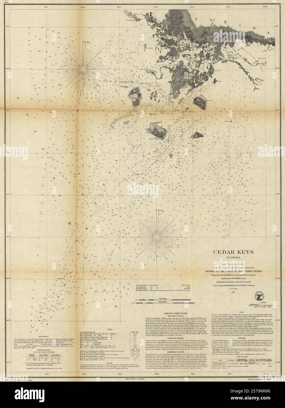 Cedar Keys, Florida 1861 by United States Coast Survey., Bache A. D ...