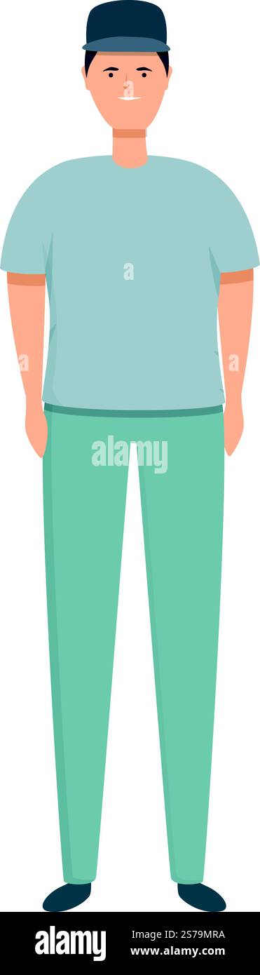 Smiling trucker icon cartoon vector. Driver cap. Truck man. Smiling ...