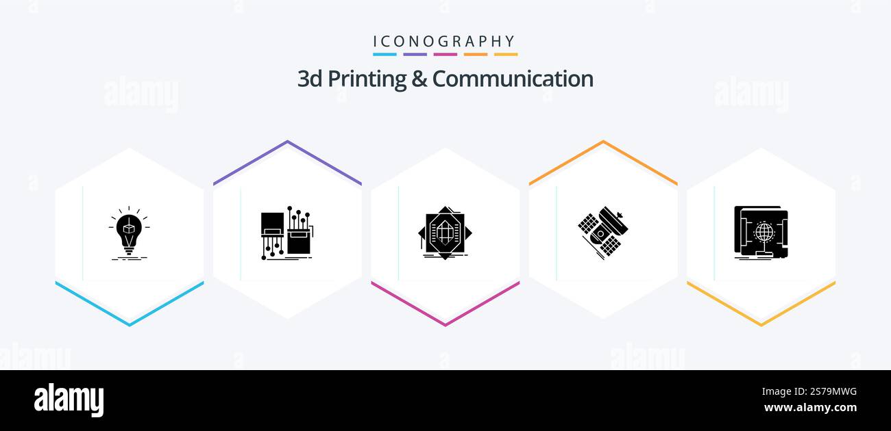 3d Printing And Communication 25 Glyph icon pack including ...