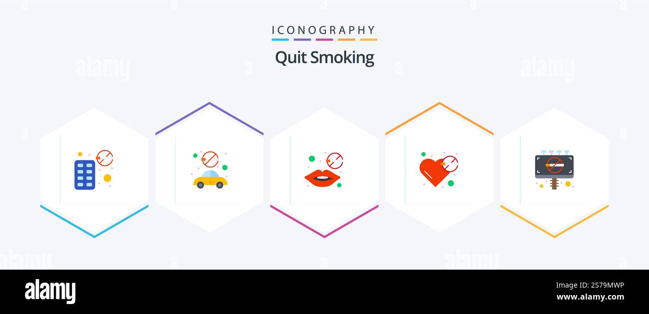 Quit Smoking 25 Flat icon pack including pressure. blood. car. women ...