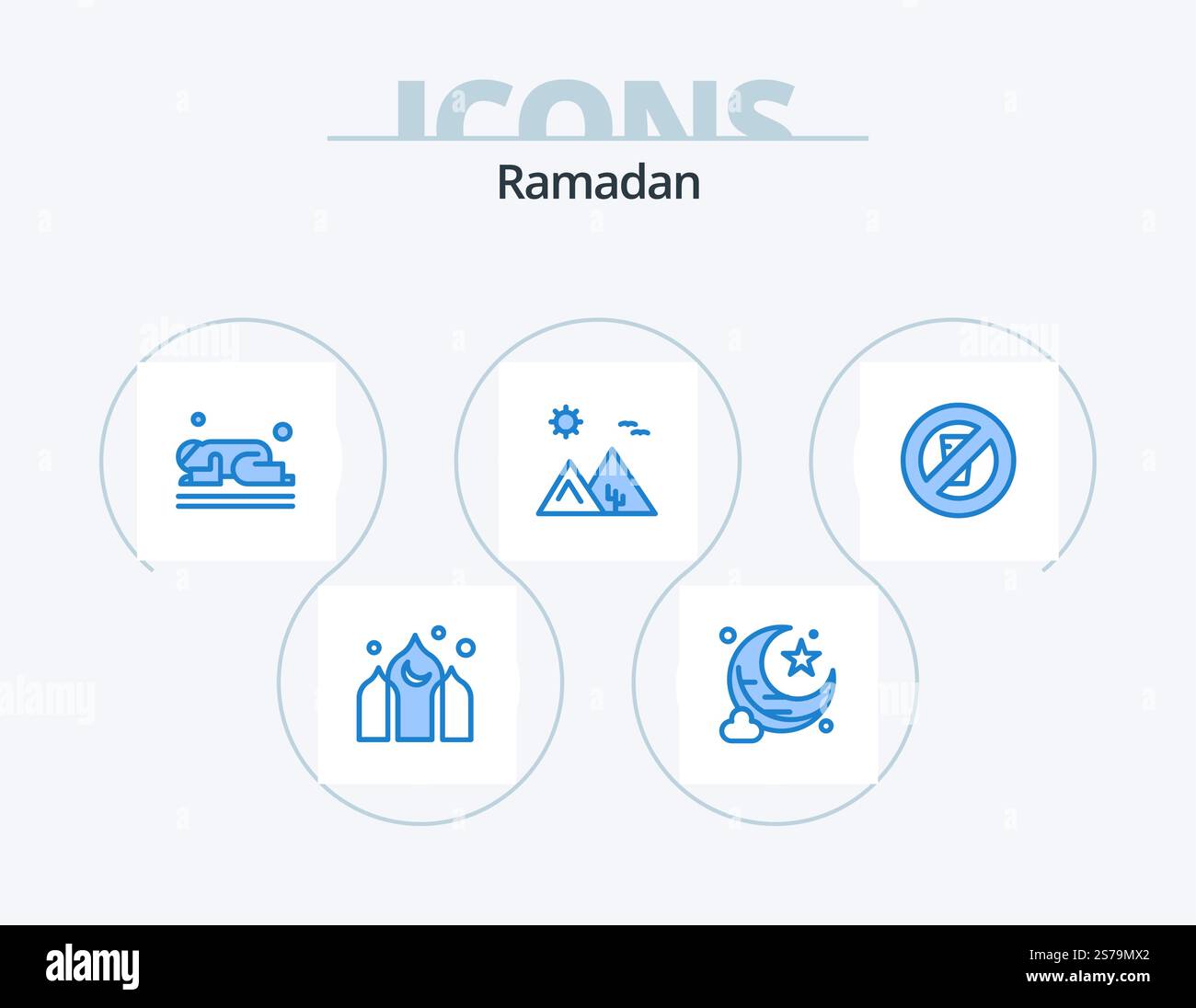 Ramadan Blue Icon Pack 5 Icon Design. fasting. egypt. muslim. desert ...