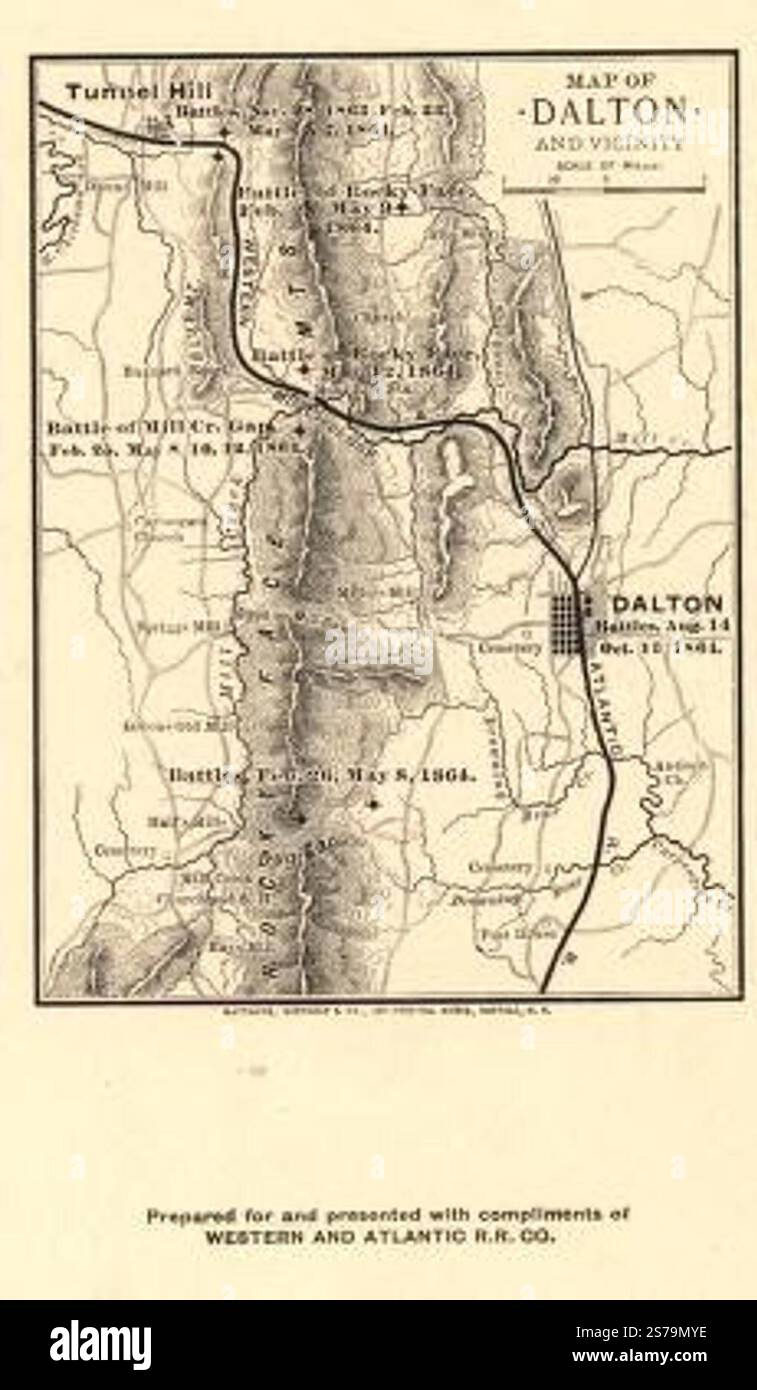 Map of Dalton and vicinity. [1864] 1864 by Western and Atlantic ...